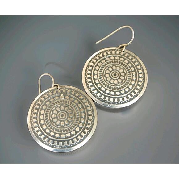 Jewelry | Aztec Look Disk Pierce Hook Dangle Earrings | Poshmark